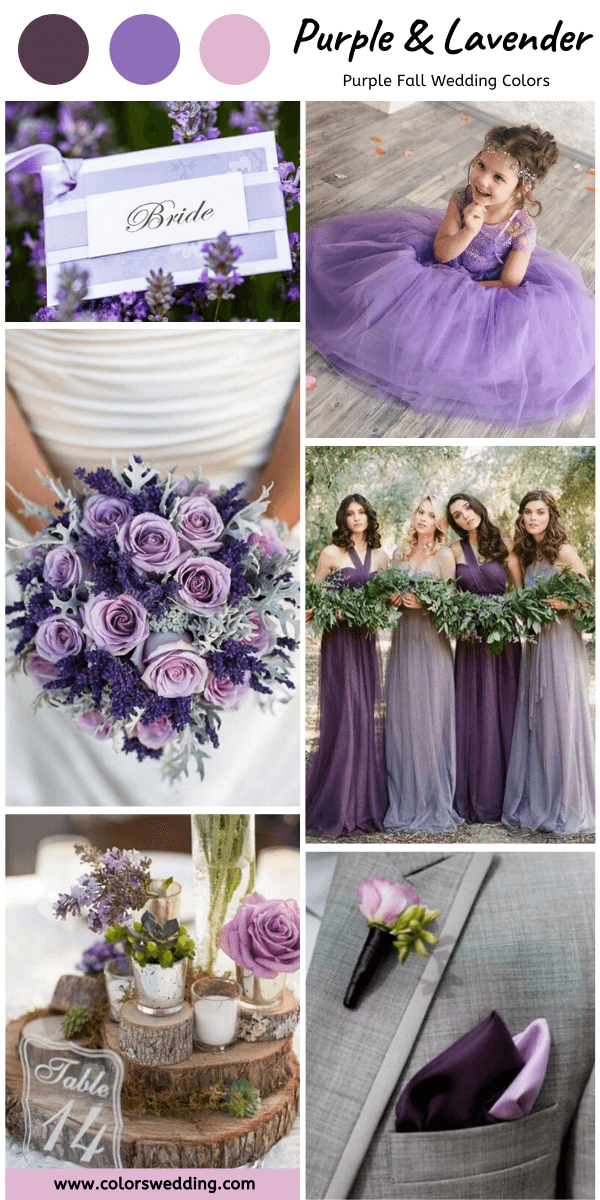 Colors Wedding | 8 Perfect Purple Fall Wedding Color Palettes